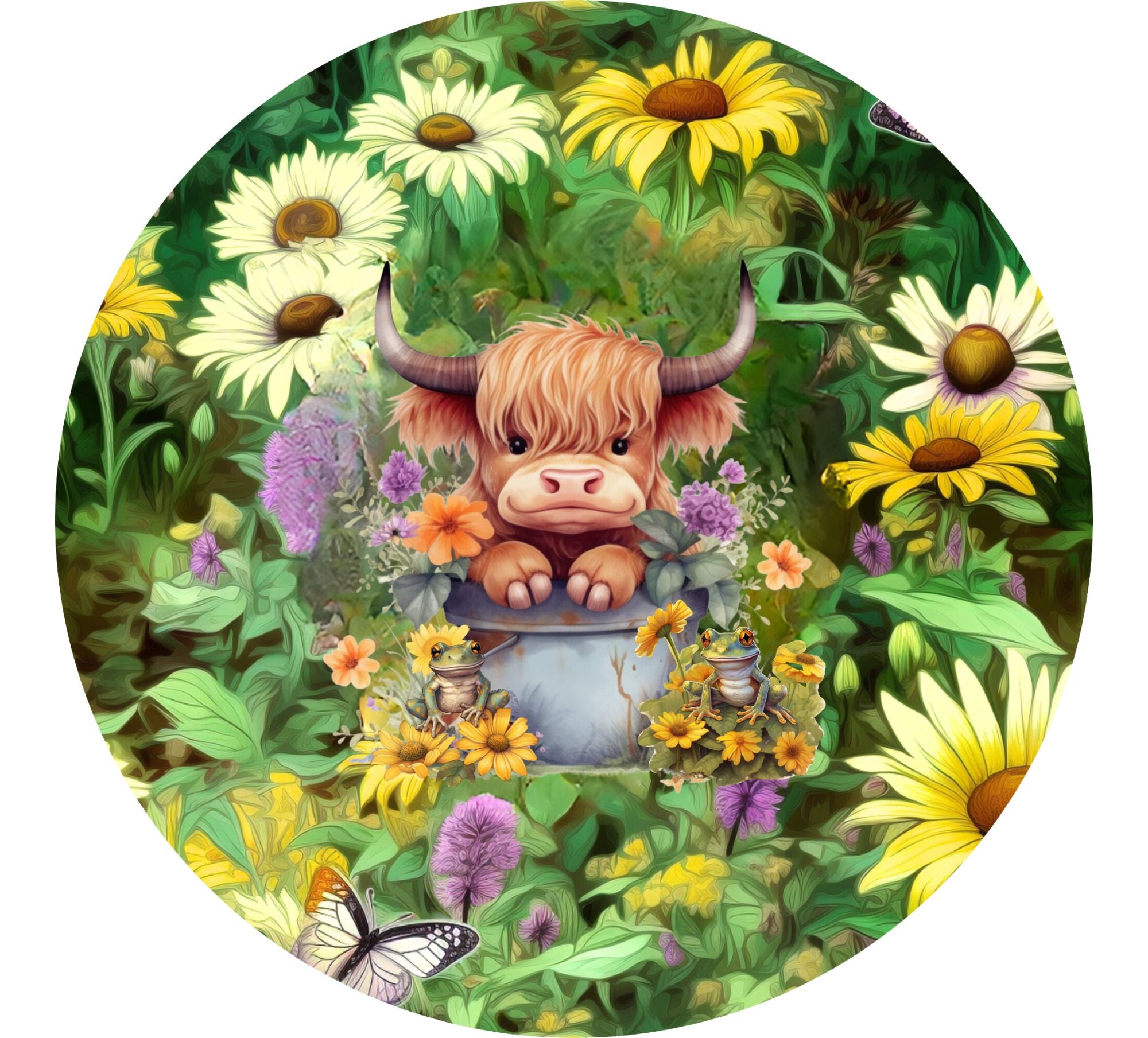 Highlander Cow Spinner design to fit an 8' Spinner.