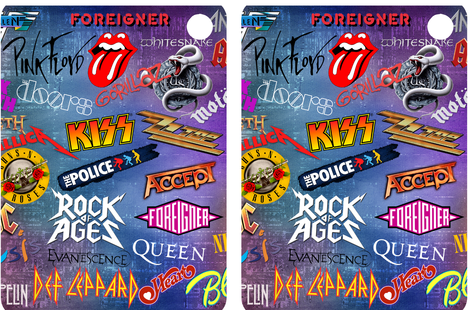 Rock Bands Sublimation Print to fit Sublimation Rectangle hardwood Key