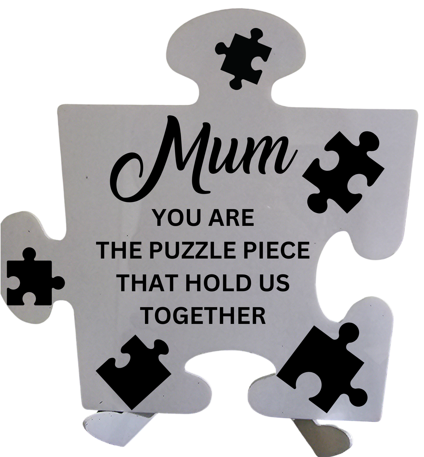 Acrylic Puzzle Piece with Stand - 3mm White Acrylic