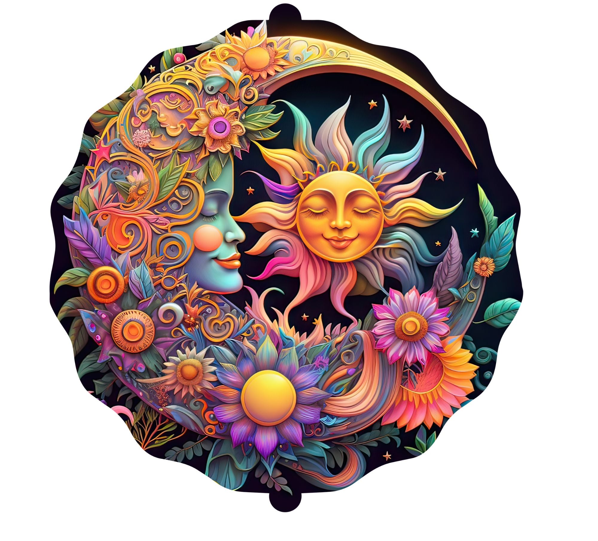 Sun and Moon Wind Spinner design to fit an 8' Spinner.