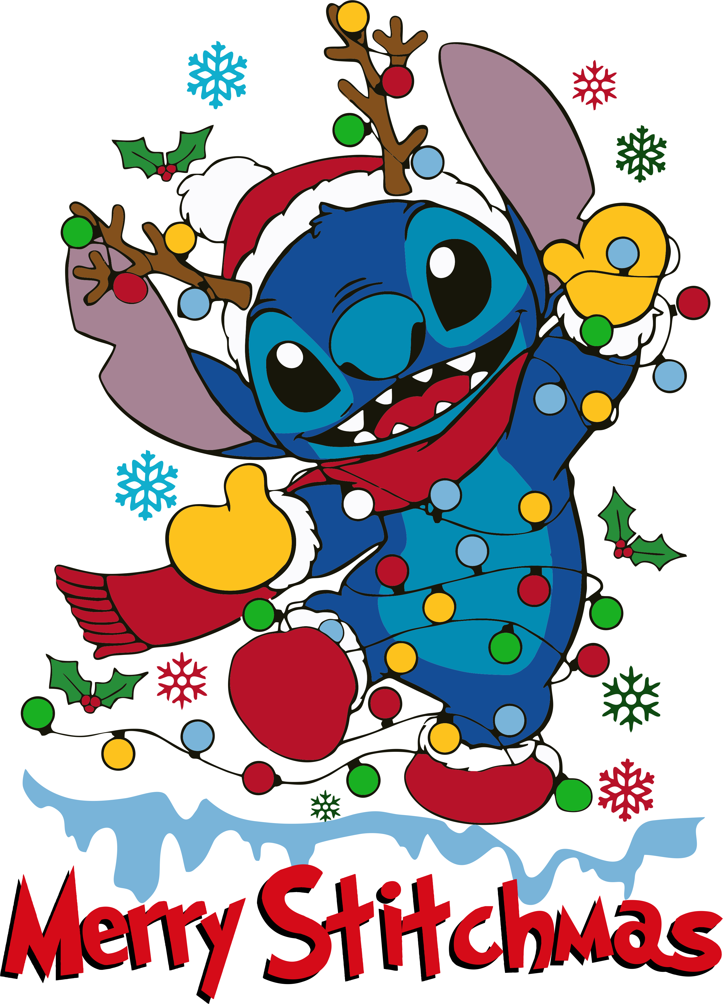 DTF Transfer Sheet - Merry Stichmas Alien