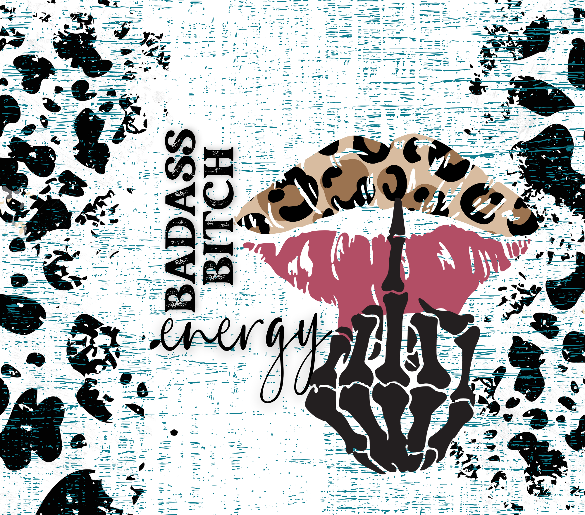 20oz Skinny Tumbler Printed Paper - Badass Bit*h