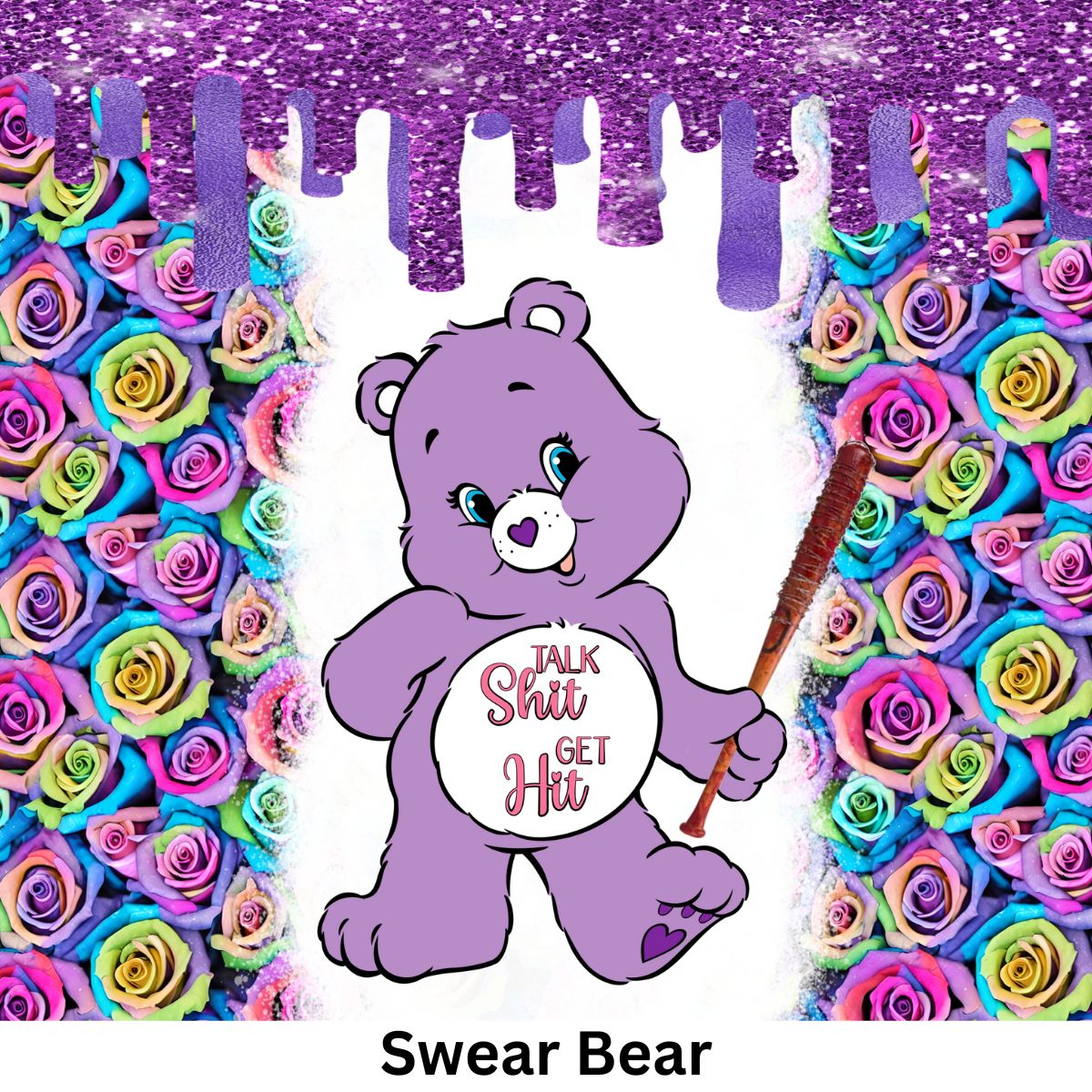 Swear Bear 20oz Skinny Tumbler printed Paper