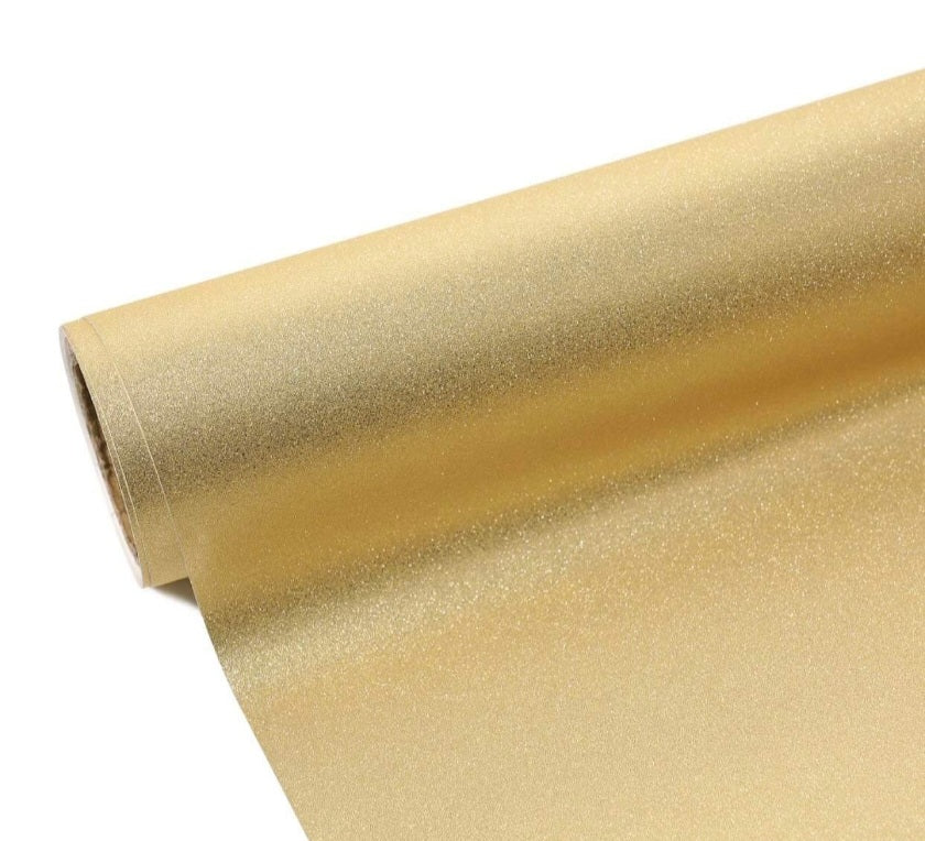 Shimmer Glitter Permanent Adhesive Vinyl Gold 30cm x 30cm